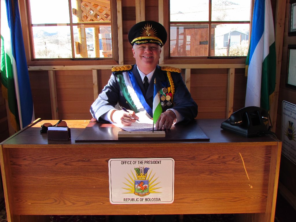 President Kevin Baugh, His Excellency of the Republic of Molossia ...